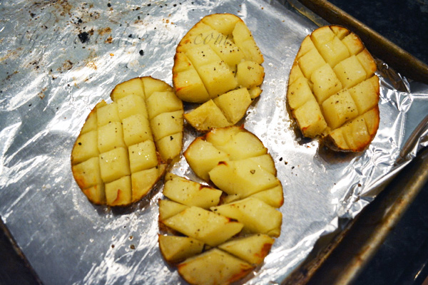 crispy roasted potato halves | The Painted Apron
