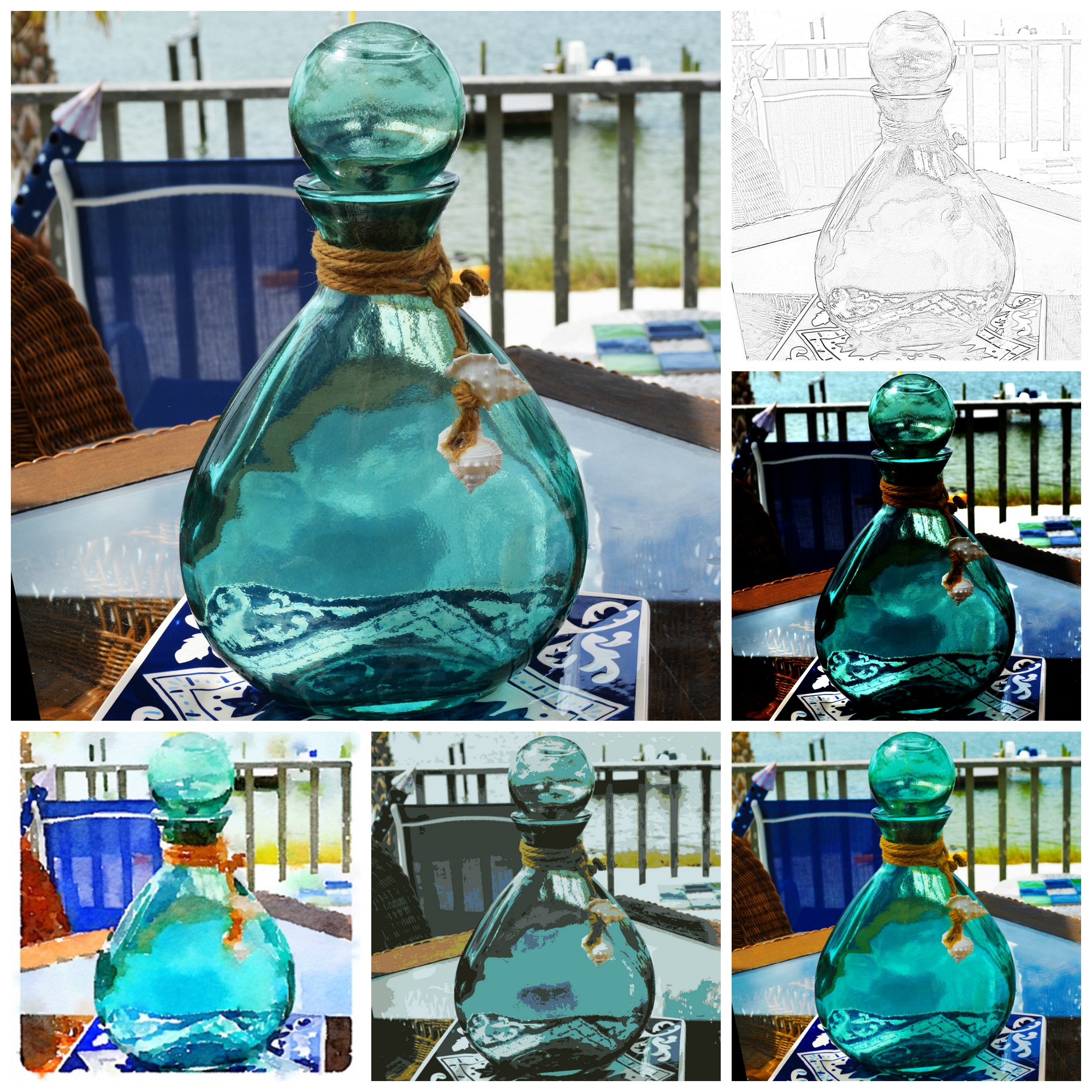 bottle effect photo collage | The Painted Apron