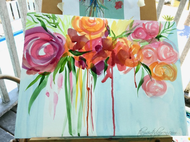 running roses in progress | The Painted Apron