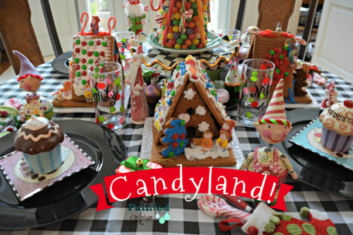 Candyland table with candy tree | The Painted Apron