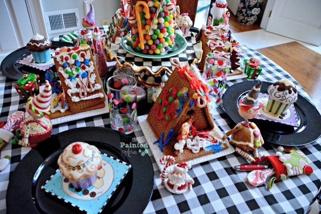 gingerbread house table | The Painted Apron