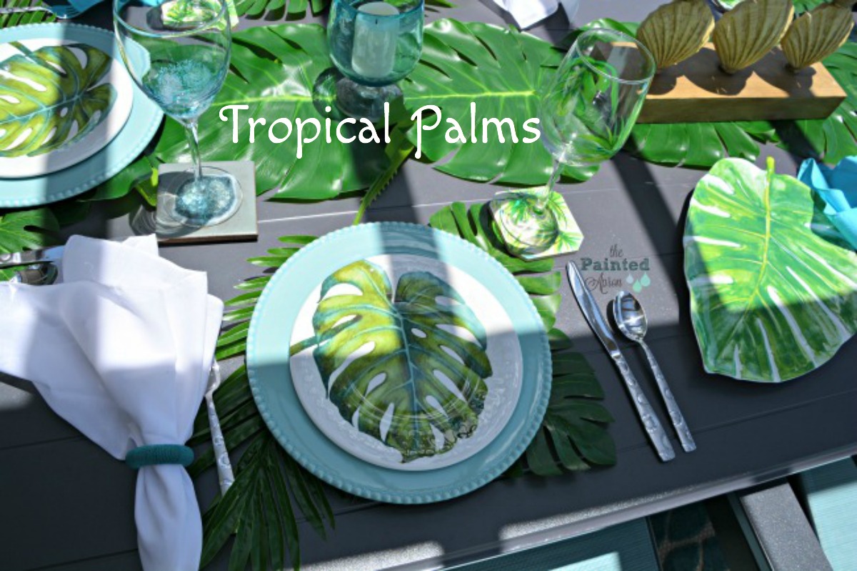 Tropical palm leaf table | The Painted Apron