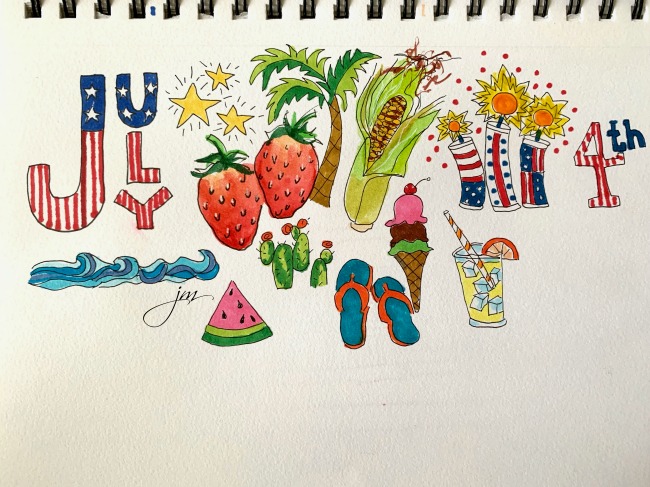 July calendar page | The Painted Apron