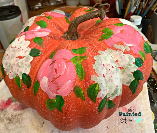 hydrangea and rose pumpkin | The Painted Apron